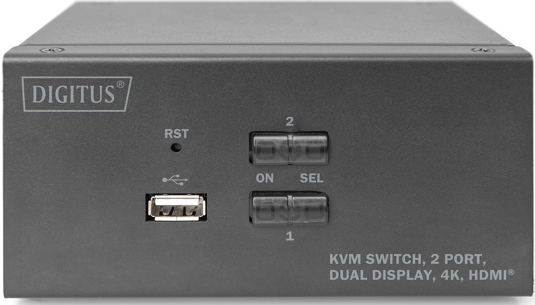 Коммутатор DIGITUS Desktop HDMA KVM, 2 Port, Dual Display, 4K – купить ...