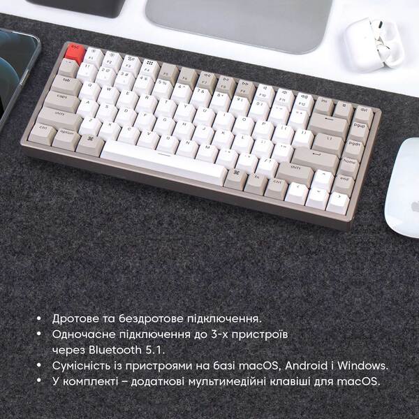 Клавиатура Keychron K2 84 Key Gateron G PRO Blue WL UA Retro (K2K2 ...