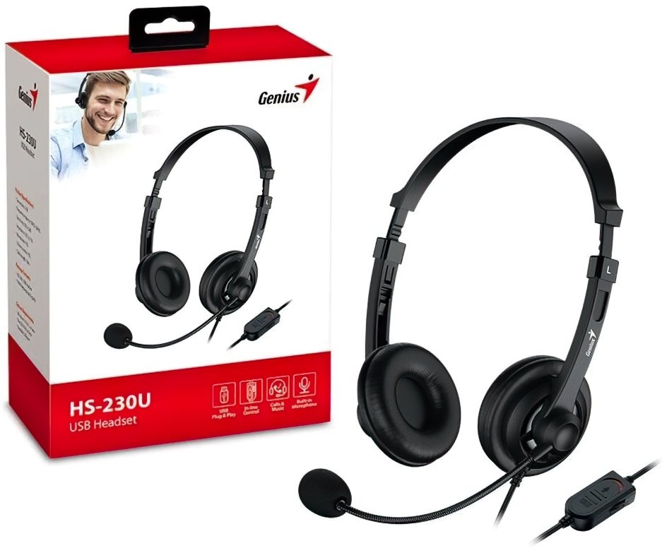 ≡ Гарнітура Genius Hs 230u Black купити в Києві ціни і відгуки