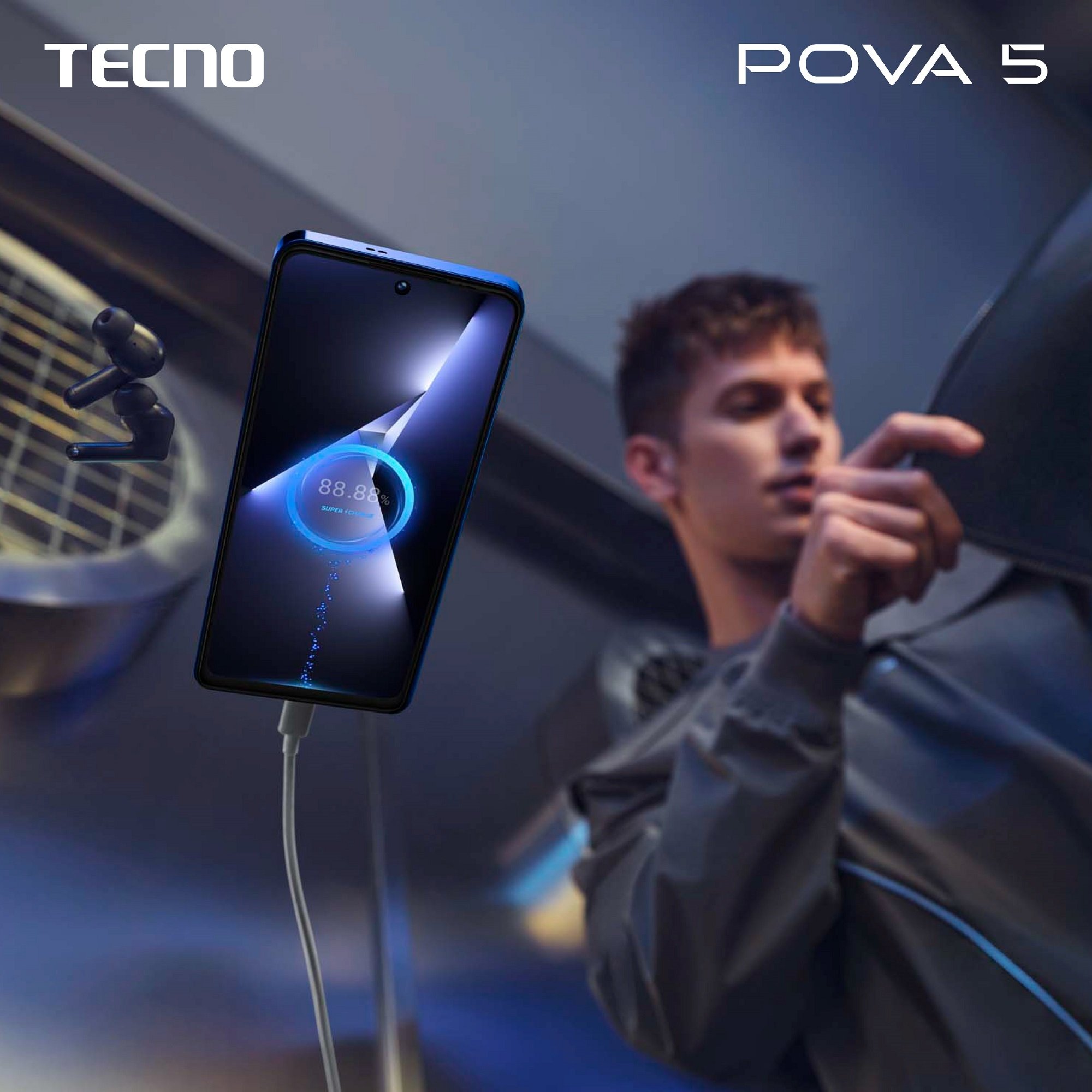 ≡ Смартфон TECNO POVA 5 (LH7n) 6.78" 8/128GB, 2SIM, 6000mAh, Mecha ...