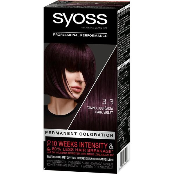 ≡ Стійка крем-фарба SYOSS 3-3 Темно-фіолетовий – купити в Києві | ціни і відгуки