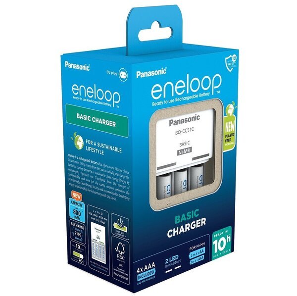 ≡ Зарядний пристрій Basic Charger + Акумулятор Eneloop NI-MH AAA 800 ...