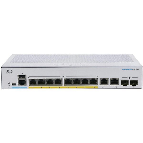 ≡ Комутатор Cisco CBS250 Smart 8-port GE, PoE, Ext PS, 2x1G Combo ...