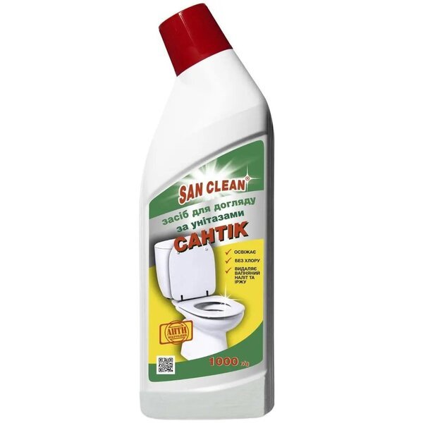≡ Засіб для чищення унітазів San Clean Сантик Хвоя 1000г – купити в ...