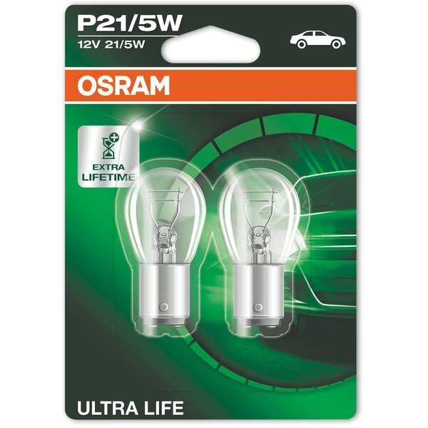 Лампа Osram накаливания 12V P21/5W 21/5W Bay15D Ultra Life (2шт) (OS ...