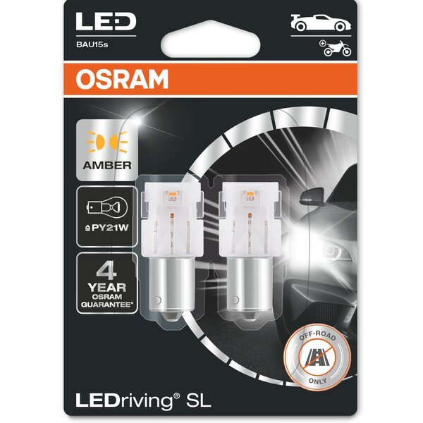 Лампа Osram светодиодная 12V Py21W Led 1.3W Bau15S Ledriving Sl (2шт) (OS_7507_DYP-02B) – купить ...