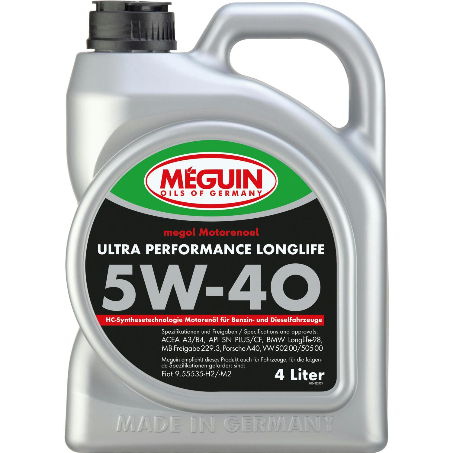 Моторное масло Meguin Ultra Performance Longlife SAE 5W-40 4л (6486 ...
